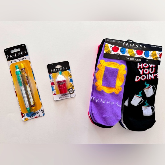 Other | New Friends Tv Series Bundle Lip Balm Pens 1 Pairs Of Socks ...